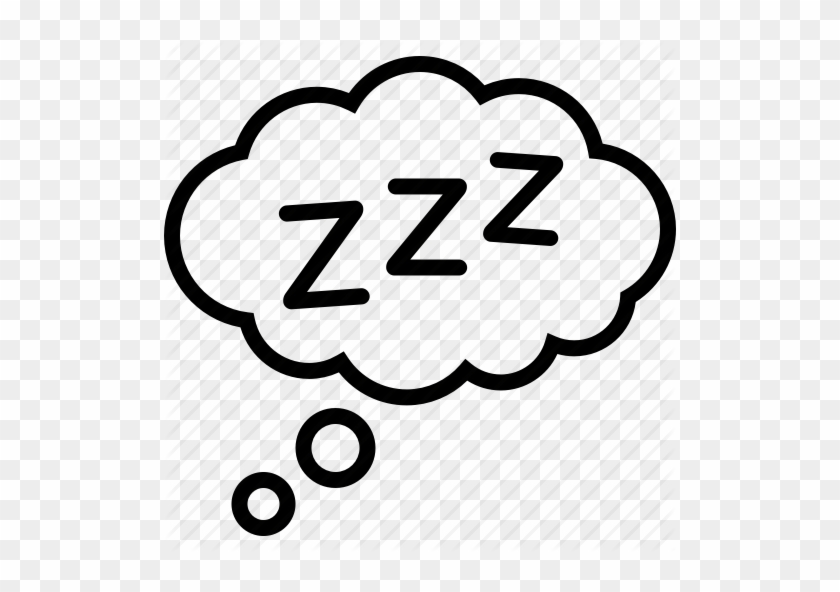 Bed And Zzz Sleep Symbol Free Icon - Thinking Cloud - Full Size PNG ...