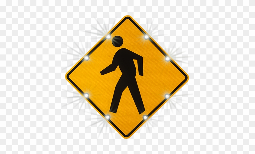Image Logo For Lighted Roadway Signs - Pedestrian Crossing Sign - Full ...