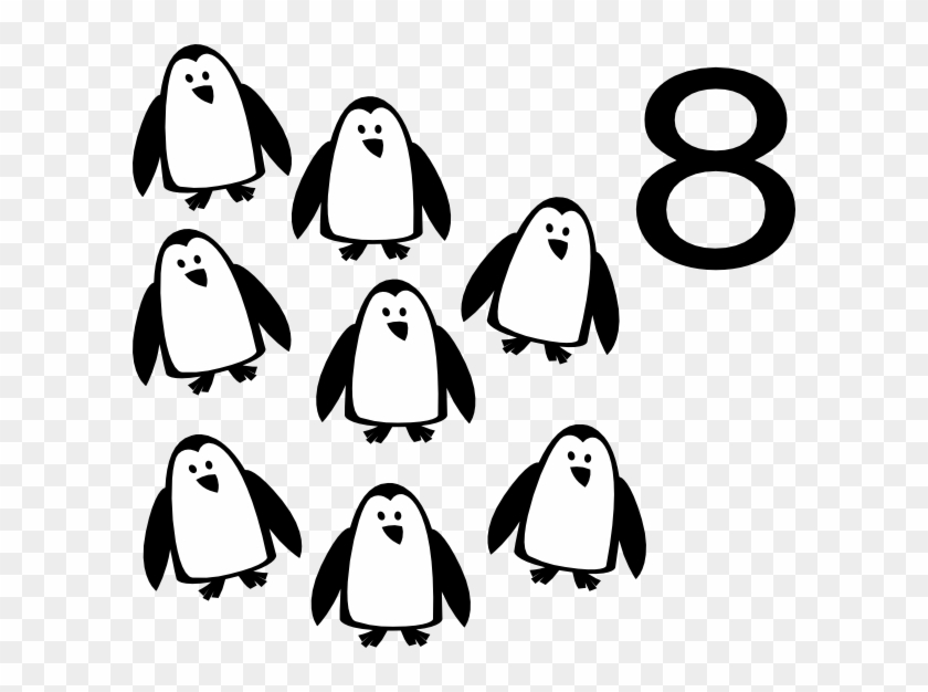 Number 8 Clip Art At Clker - Funny Pinguin Greeting Card - Full Size ...