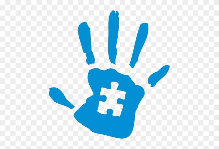 Autism Handprint - Handprint With Puzzle Piece - Full Size PNG Clipart ...