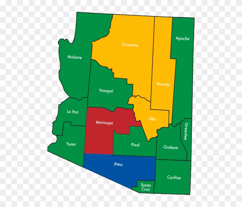 Map-arizona - Arizona County Map - Full Size PNG Clipart Images Download