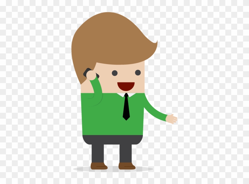 Man Green Shirt On Phone - Cartoon - Free Transparent PNG Clipart ...