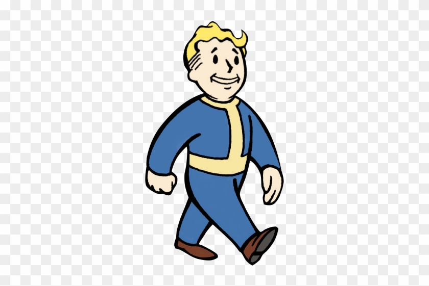 Fallout Clipart Vault Boy - Fallout Vault Boy Walking - Full Size PNG ...