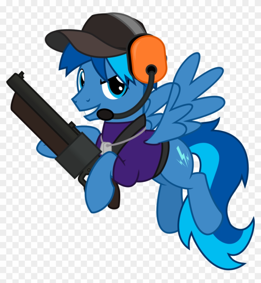 Mlp-trailgrazer, Cap, Gun, Hat, Headset, Male, Oc, - Cartoon - Full ...
