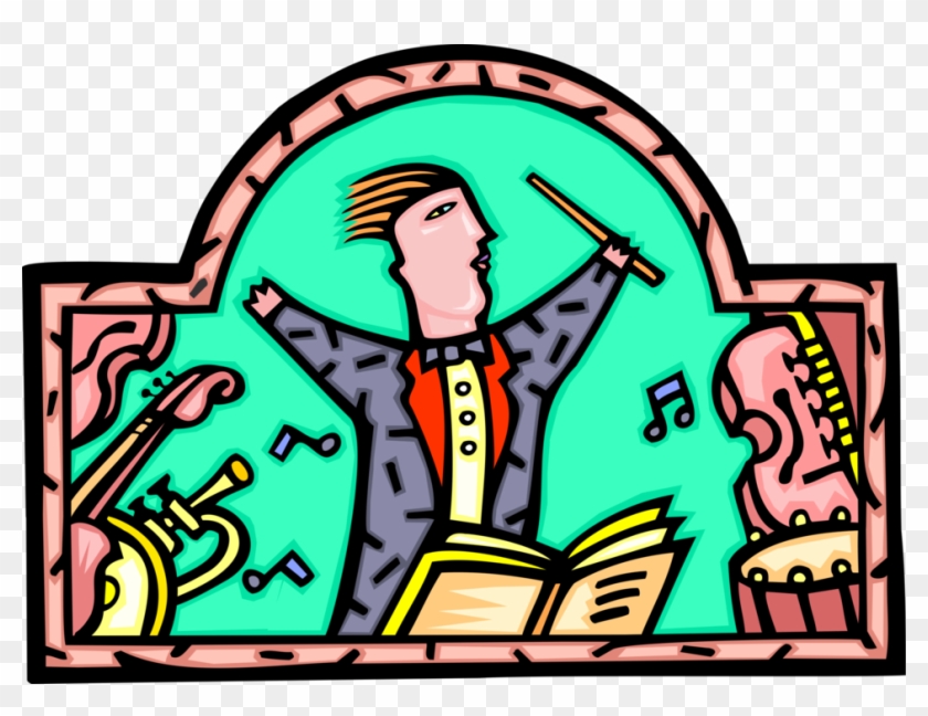 Conductor Leading His Orchestra Royalty Free Vector - Bothell - Full ...