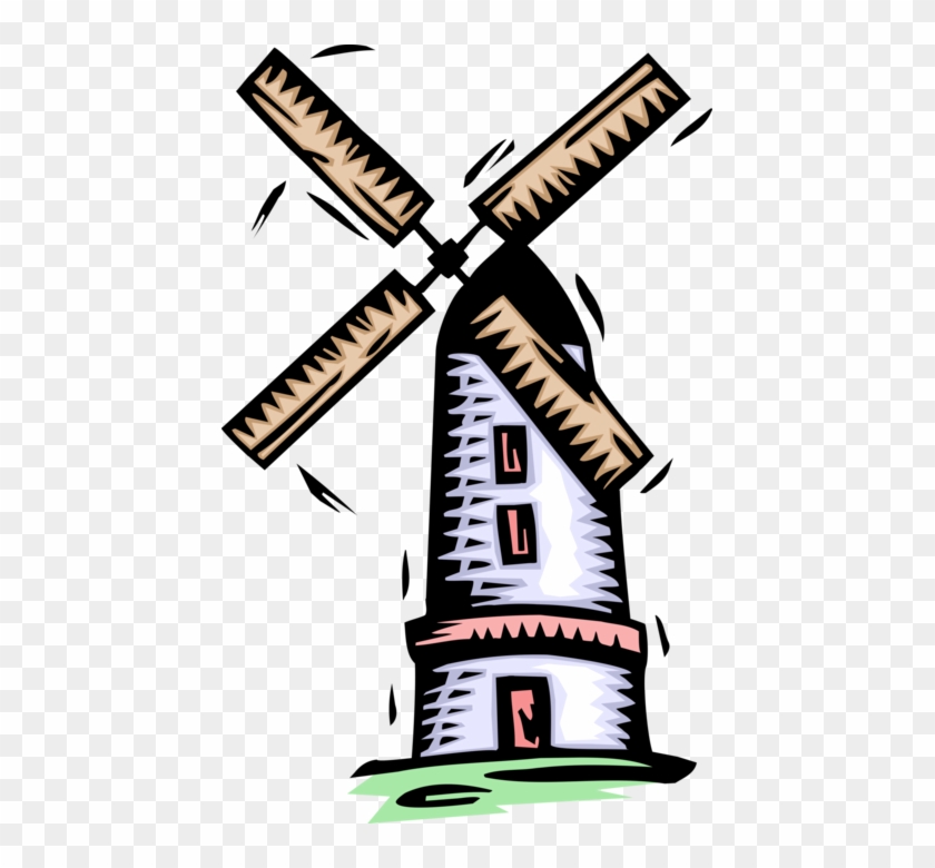 Vector Illustration Of Dutch Windmill In The Netherlands, - Greifenberg - Full Size PNG Clipart ...