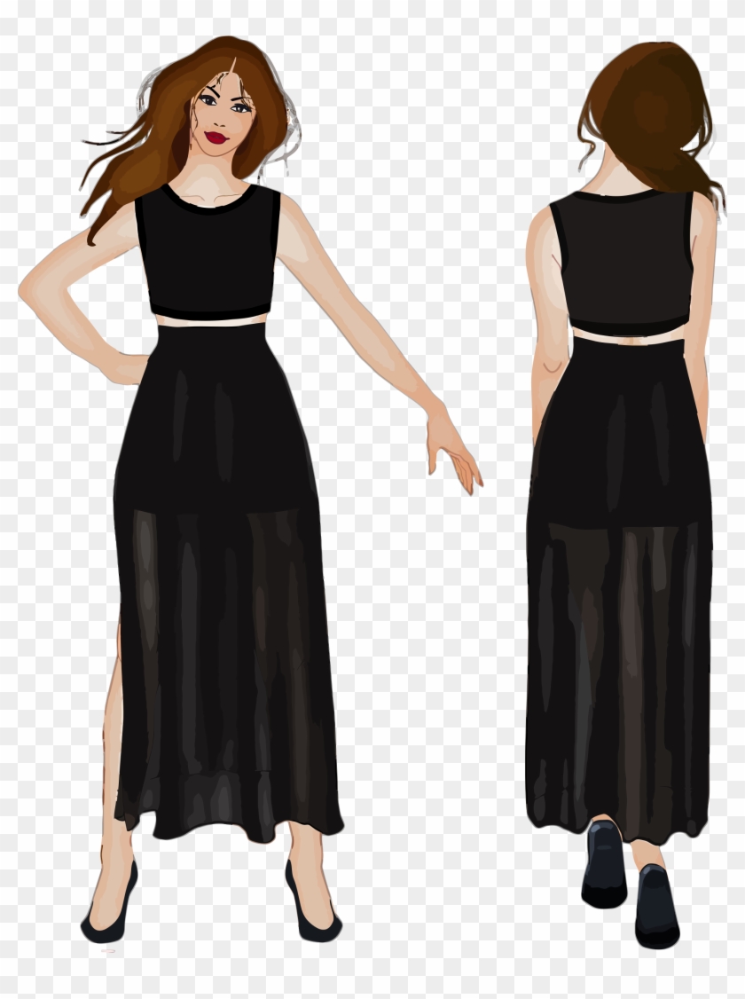 And Back View Woman 2nd Attempt - Girl Back View Clipart - Full Size ...