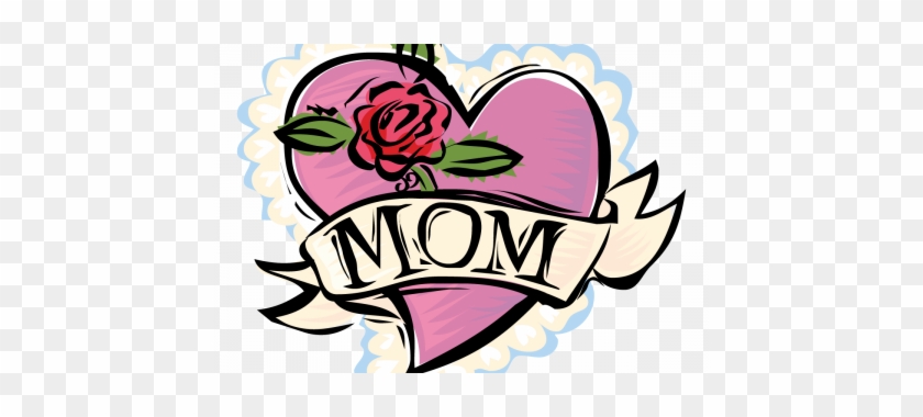 Pin Mother's Day Borders Clip Art - Mom Heart And Rose - Full Size PNG ...