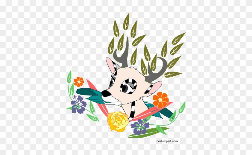 Free Aztec Boho Deer Head Clip Art - Deer - Full Size PNG Clipart ...
