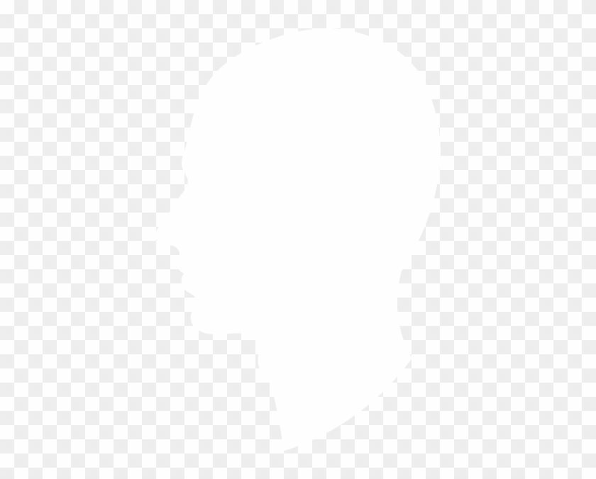 Human Head Clipart - Silhouette White On Black - Full Size PNG Clipart ...