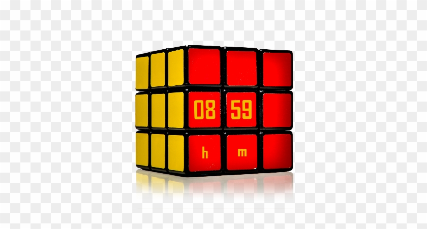 Cube With Alarm Clock Display, Red Front And Yellow - Rubik's Cube ...