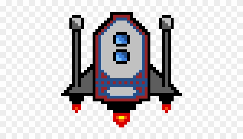 Spaceship - Pixel Art Space Ship - Full Size PNG Clipart Images Download