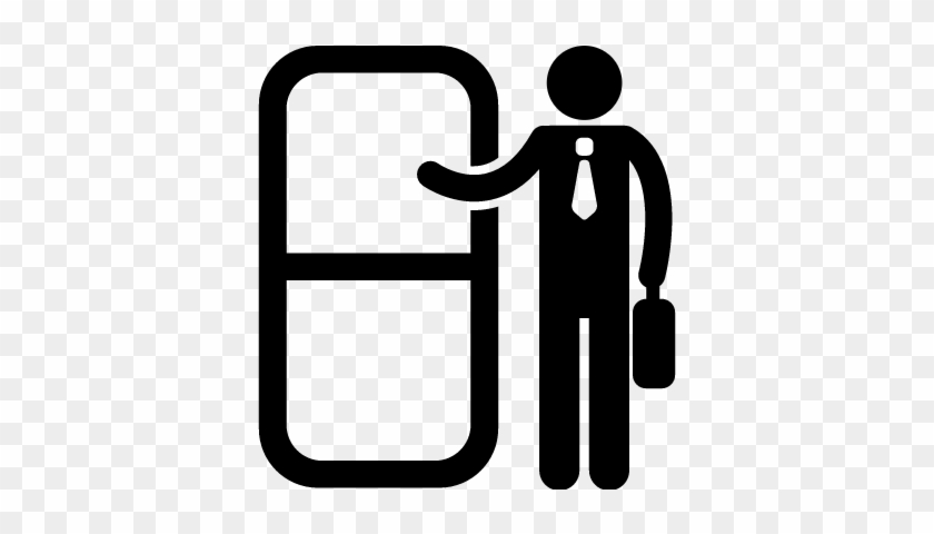 Knocking Door Office Worker Vector - Knocking On Door Icon - Full Size ...