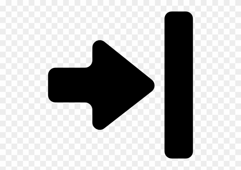 Right Arrow Symbol Pointing A Vertical Line Free Icon - Arrow - Full ...