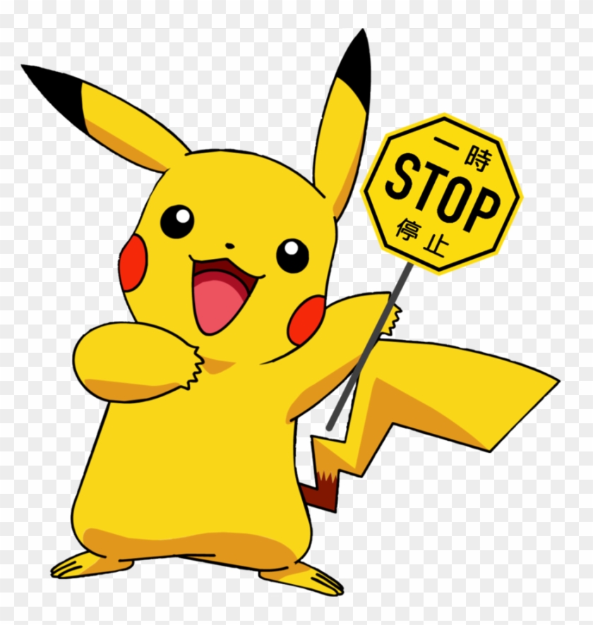 Pikachu Stop Sign By Jackmcford - Pikachu With Stop Sign - Full Size ...