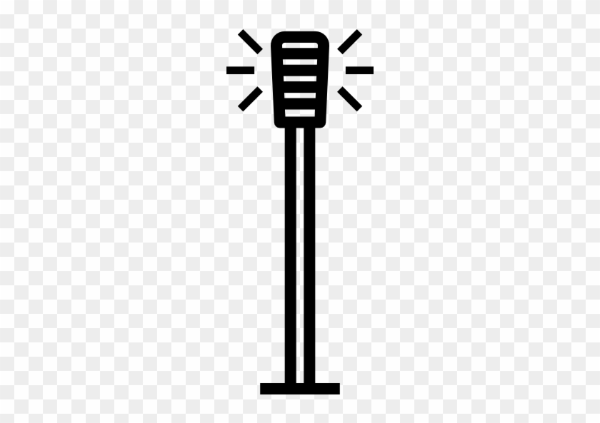 Microphone With Stand Free Icon - Microphone On Stand Vector - Full ...