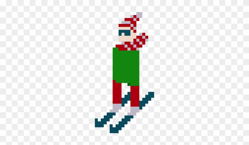 Skier - Pixel Art - Full Size PNG Clipart Images Download