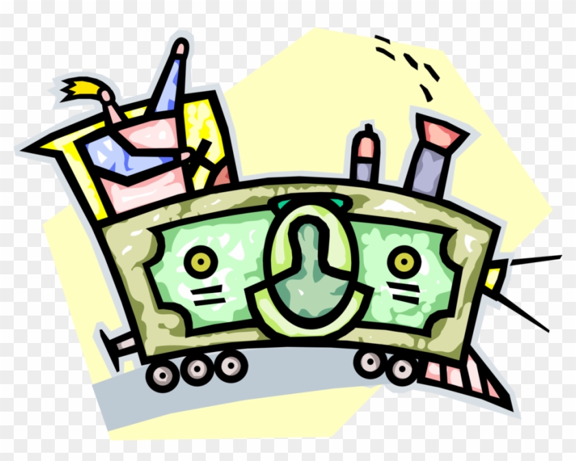 Vector Illustration Of Railroad Rail Transport Speeding - Vector ...