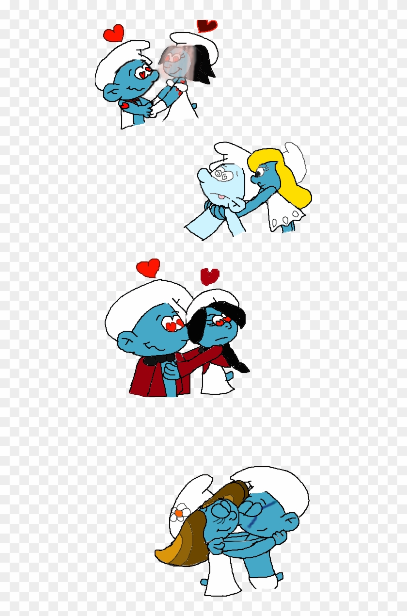Sketches ,smurfs In Love By Pitufotontin - Cartoon - Full Size PNG ...