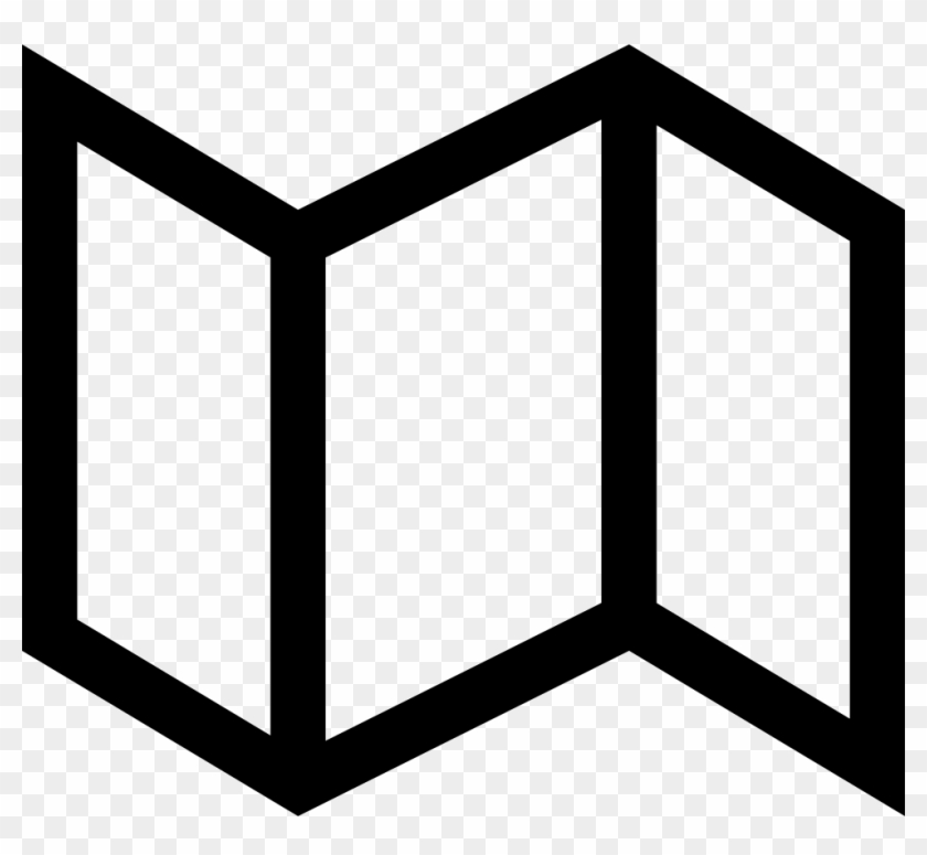 Map Folded Paper Of Three Parts Outline Comments - Map Icon Svg - Full ...