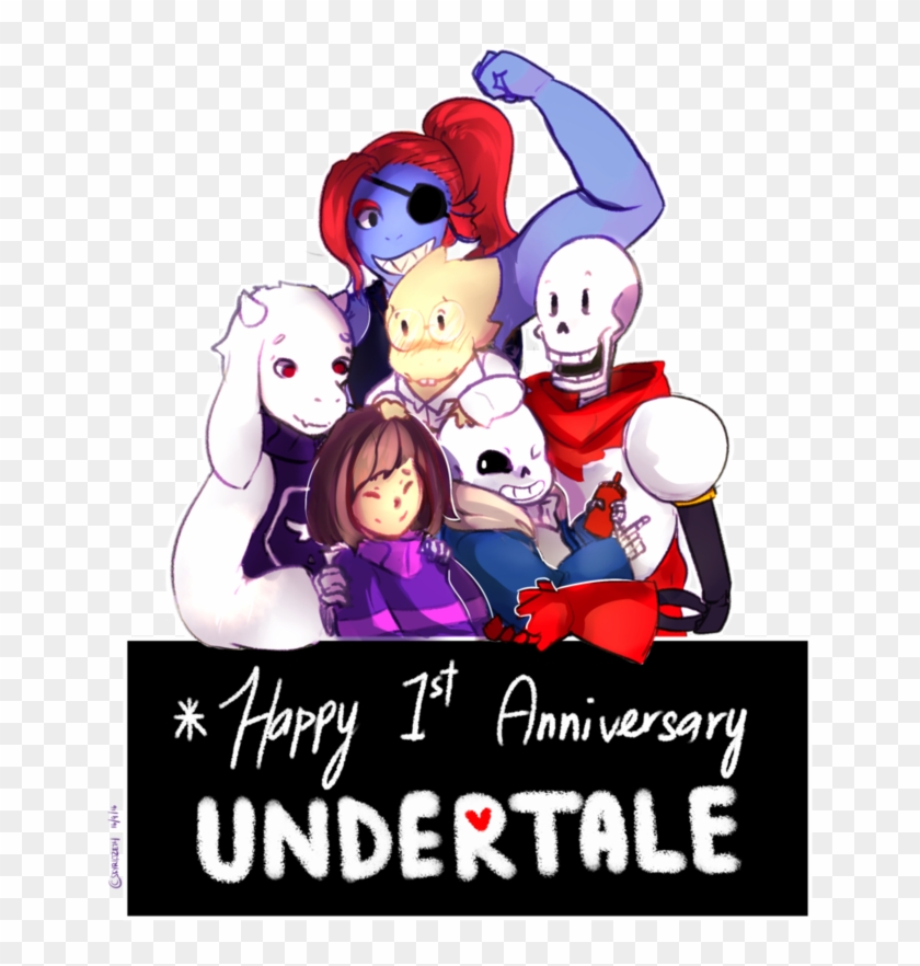 Happy Anniversary Undertale By Skyriazeth - Cartoon - Free Transparent PNG Clipart Images Download