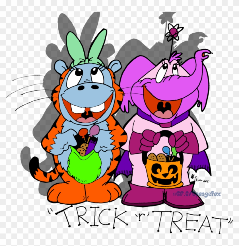 Halloween Sweeties-hippo And Elephant By Spongefox - Cartoon - Free ...