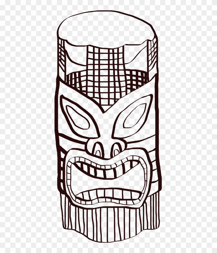 This Free Clip Arts Design Of Tiki Png - Tiki Man Coloring Page - Full ...