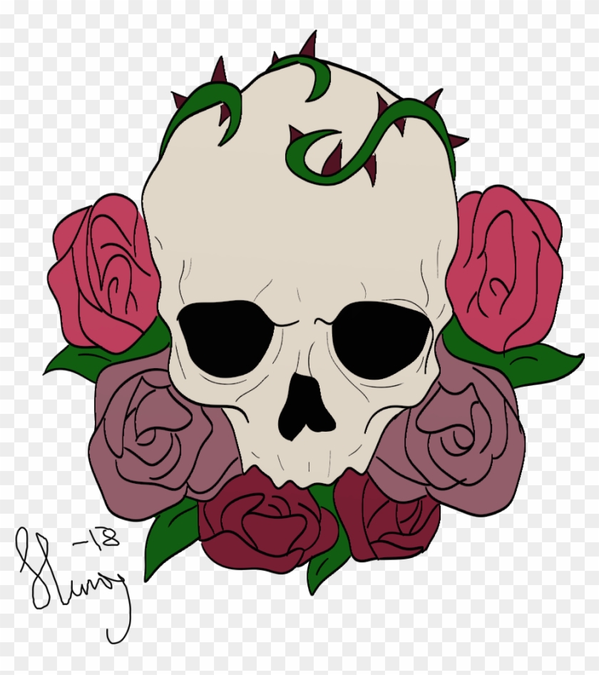 Skull And Roses - Skull - Free Transparent PNG Clipart Images Download