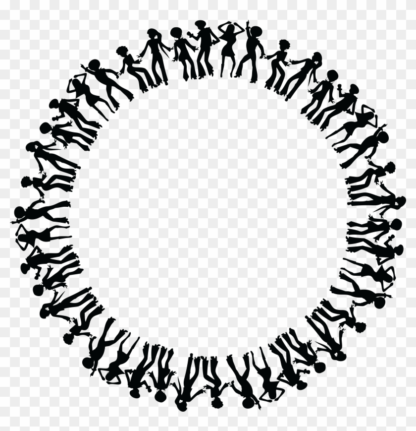 Free Clipart Of A Round Border Frame Of Black Silhouetted - Disco Clip ...
