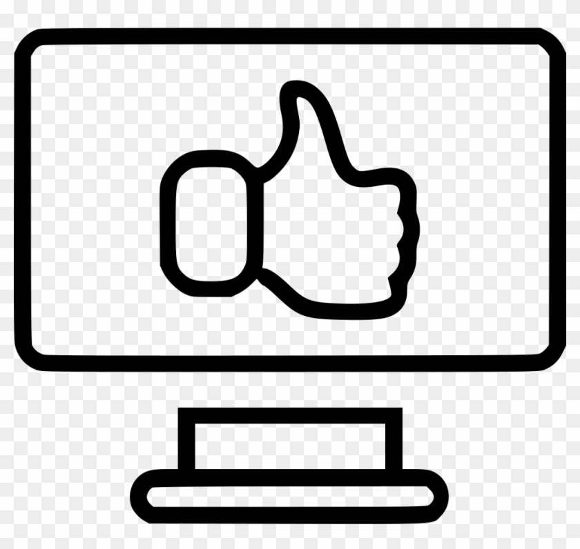 Thumbs Up Monitor Computer Screen Comments - E Learning Icon Png - Full ...