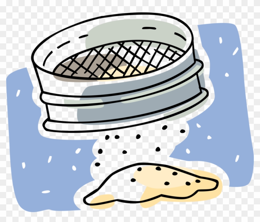 Vector Illustration Of Sieve Or Sifter Sifting Baking - Sifting Flour ...