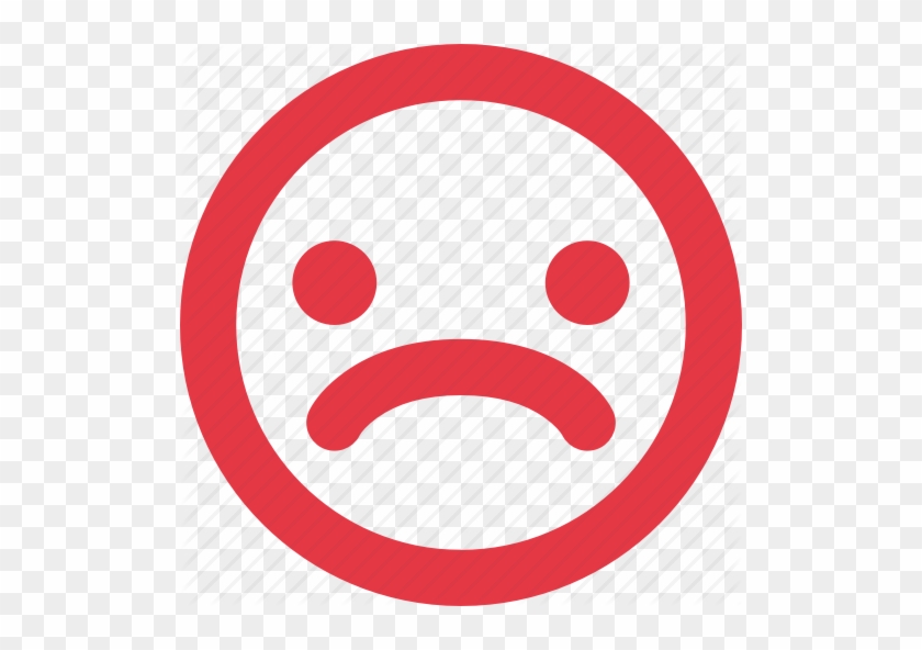 Sad Smiley - Red Sad Face Icon - Full Size PNG Clipart Images Download