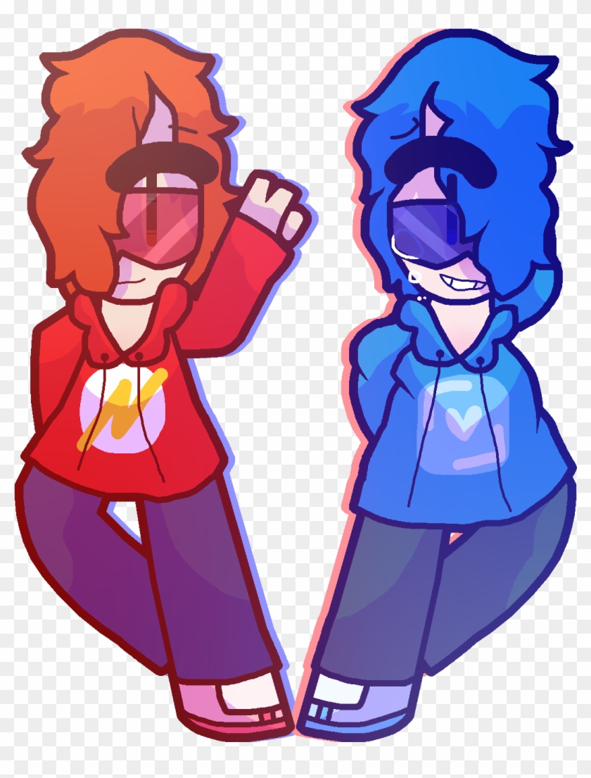 Red Blue By Artistic-box - Cartoon - Free Transparent PNG Clipart ...