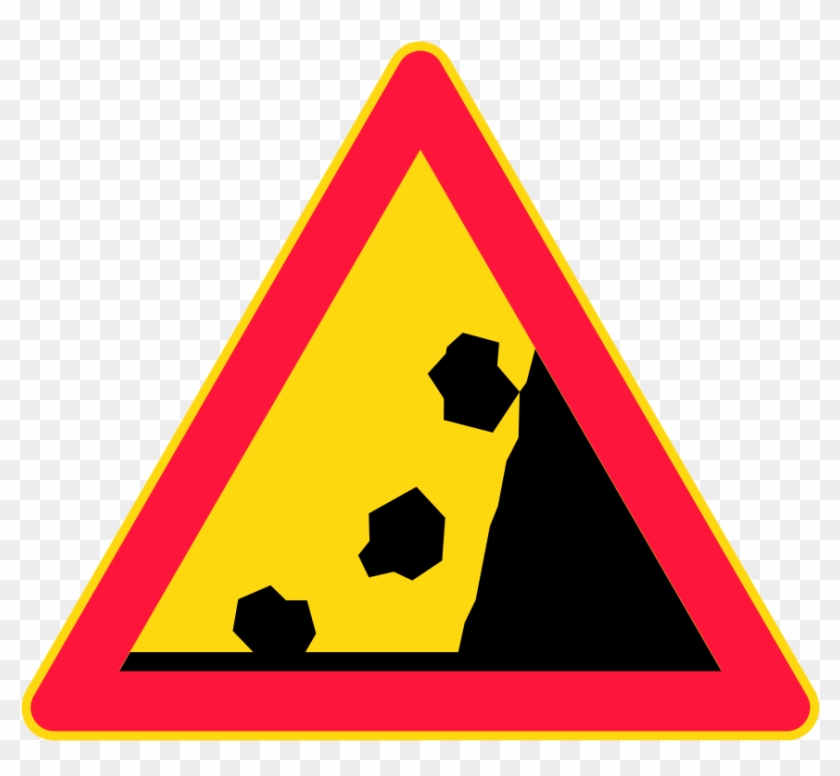 Finland Road Sign - Beware Falling Rocks - Full Size PNG Clipart Images ...