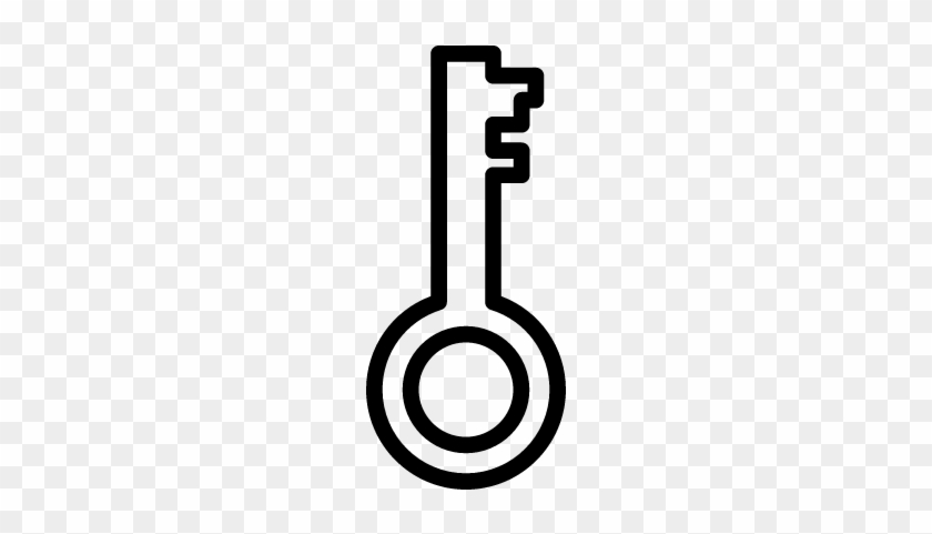 Key Outline Password Interface Symbol Inside A Circle - Outline Of A ...