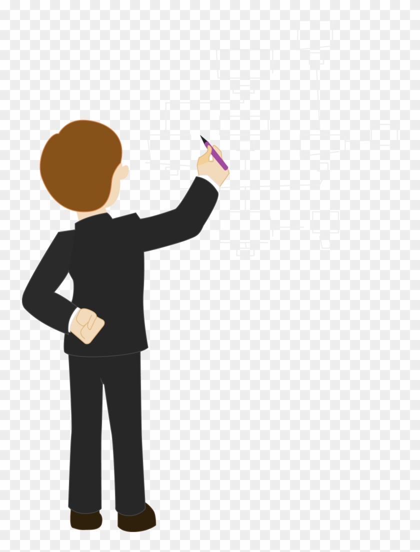 Man Drawing Flowchart - Whiteboard - Free Transparent PNG Clipart ...