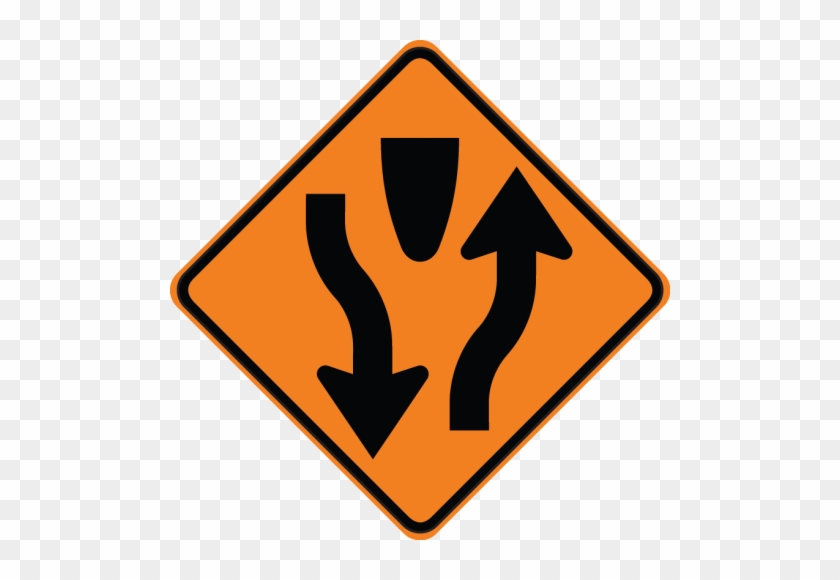 Divided Highway Begins Sign - Full Size PNG Clipart Images Download