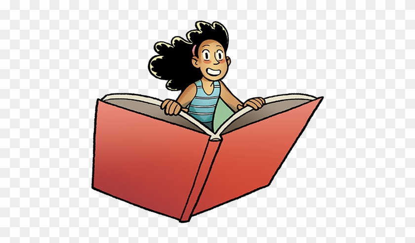 Comic Clipart Reading Novel - Reading Without Walls Poster - Full Size ...