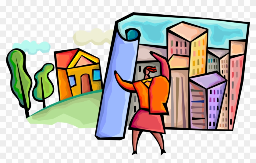 Vector Illustration Of Urban Planner Guides Orderly - Vector ...