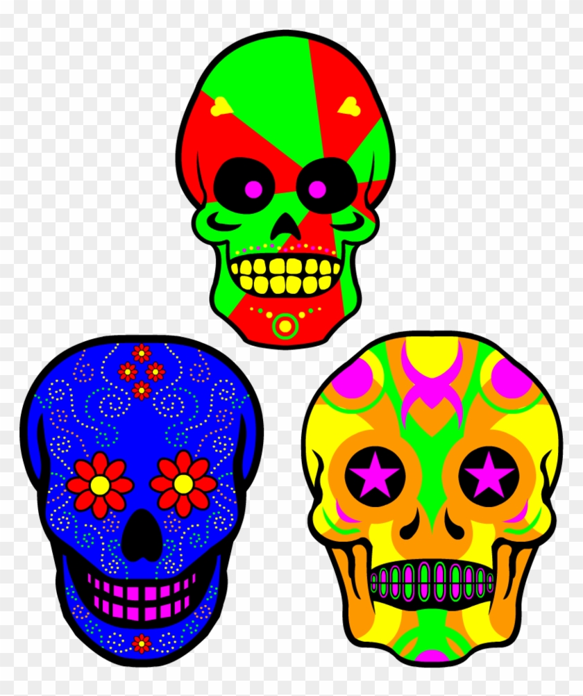 Necro Neon Skulls - Skull - Free Transparent PNG Clipart Images Download