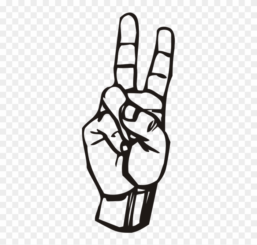 Hand Gesture Clipart Jari - Sign Language V Png - Full Size PNG Clipart ...