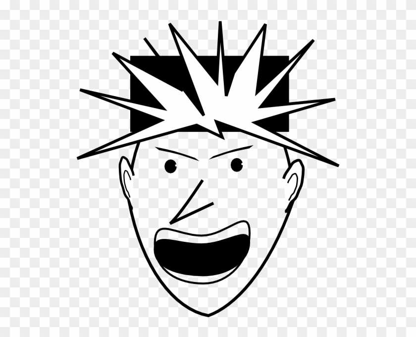 Free Vector Angry Punk Clip Art - Black And White Clipart Angry - Full ...