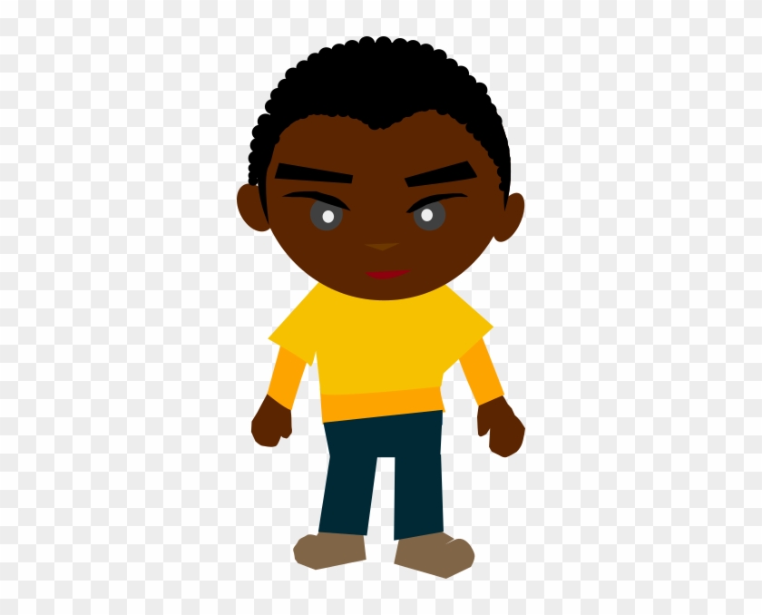 Boy Standing Clip Art At Clker - Cartoon Black Boy - Full Size PNG ...