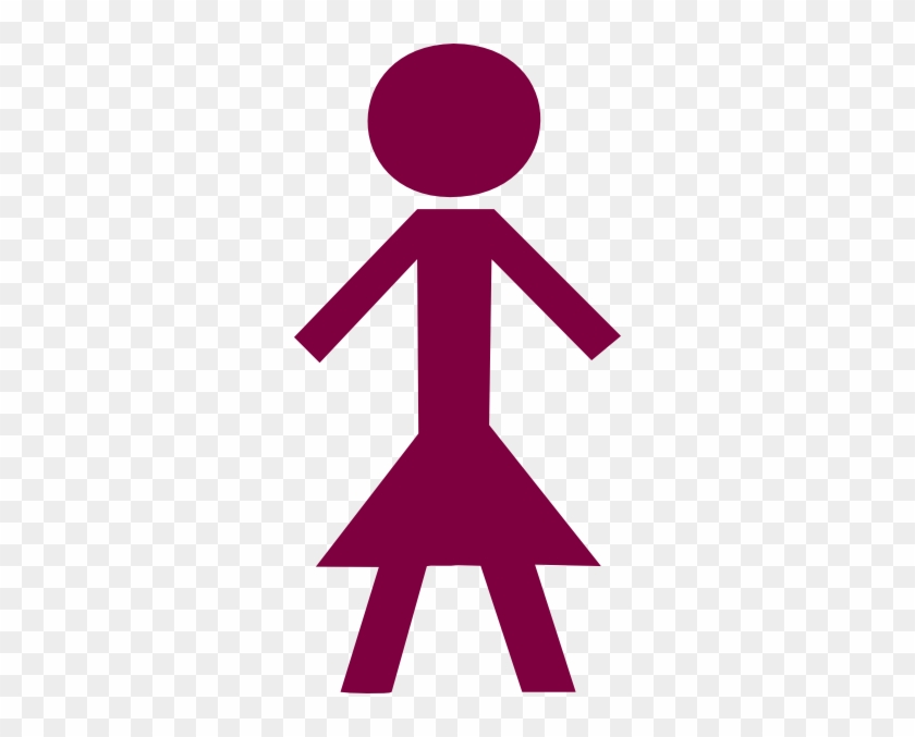 Deep Purple Stick Woman Clip Art At Clker - Stick Figure Transparent ...