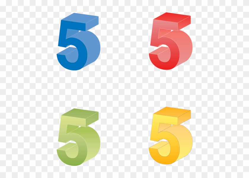 Numbers 5 - Red - Full Size PNG Clipart Images Download