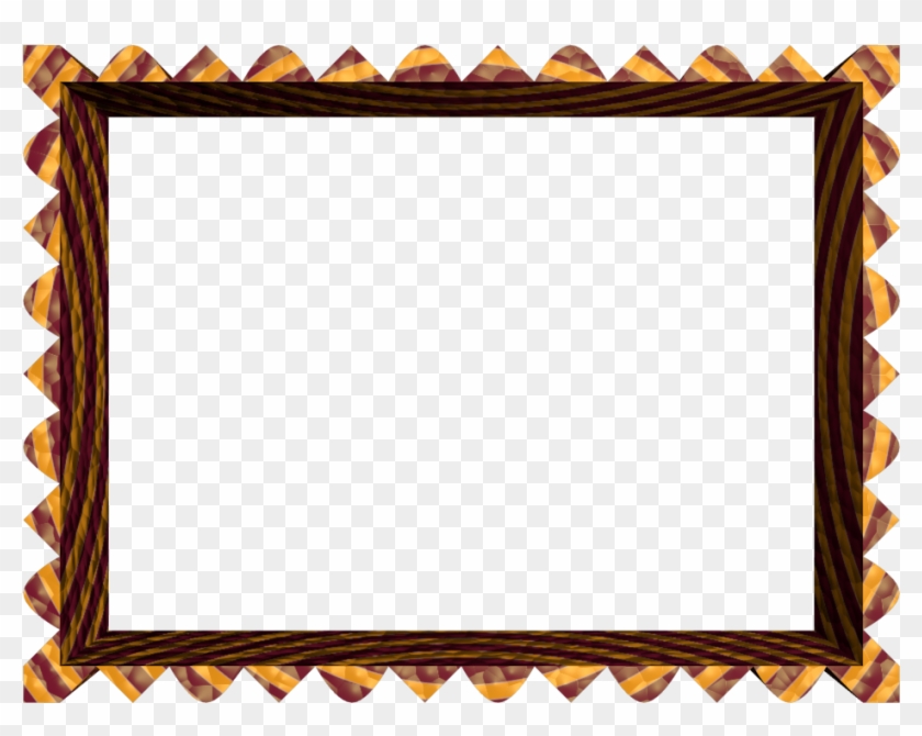 Plum Orange Fancy Loop Cut Rectangular Powerpoint Border - Black And ...