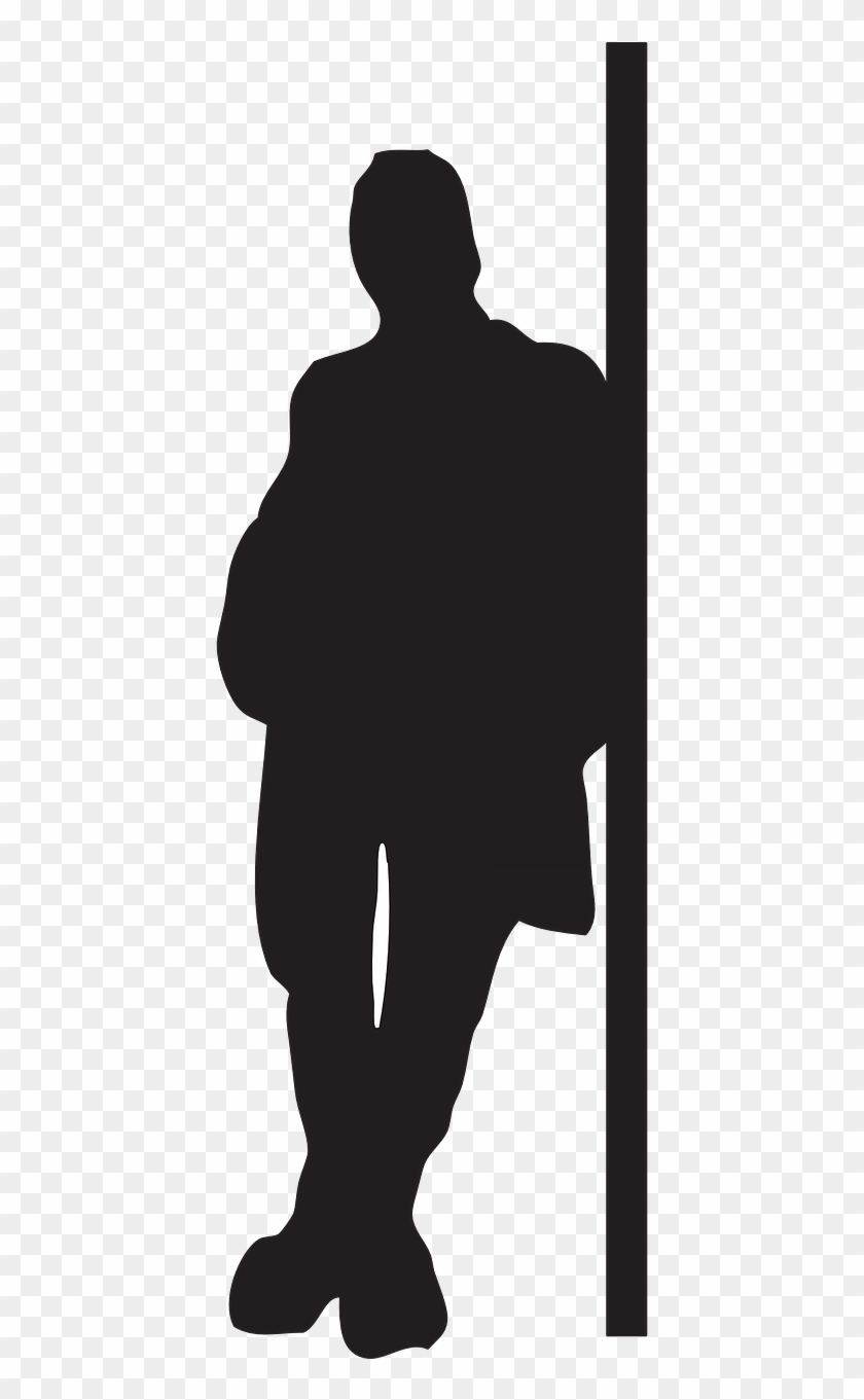 Lean, Wall - Man Leaning On Wall Silhouette - Full Size PNG Clipart ...