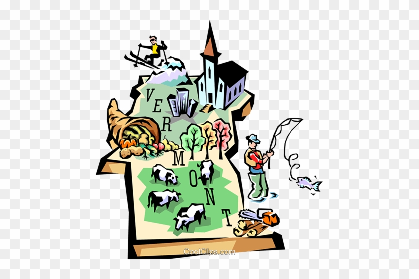 Vermont Vignette Map Royalty Free Vector Clip Art Illustration ...