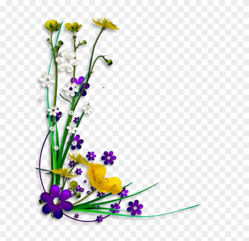 Flowers Corners - Fleurs Dans Les Coins - Full Size PNG Clipart Images ...
