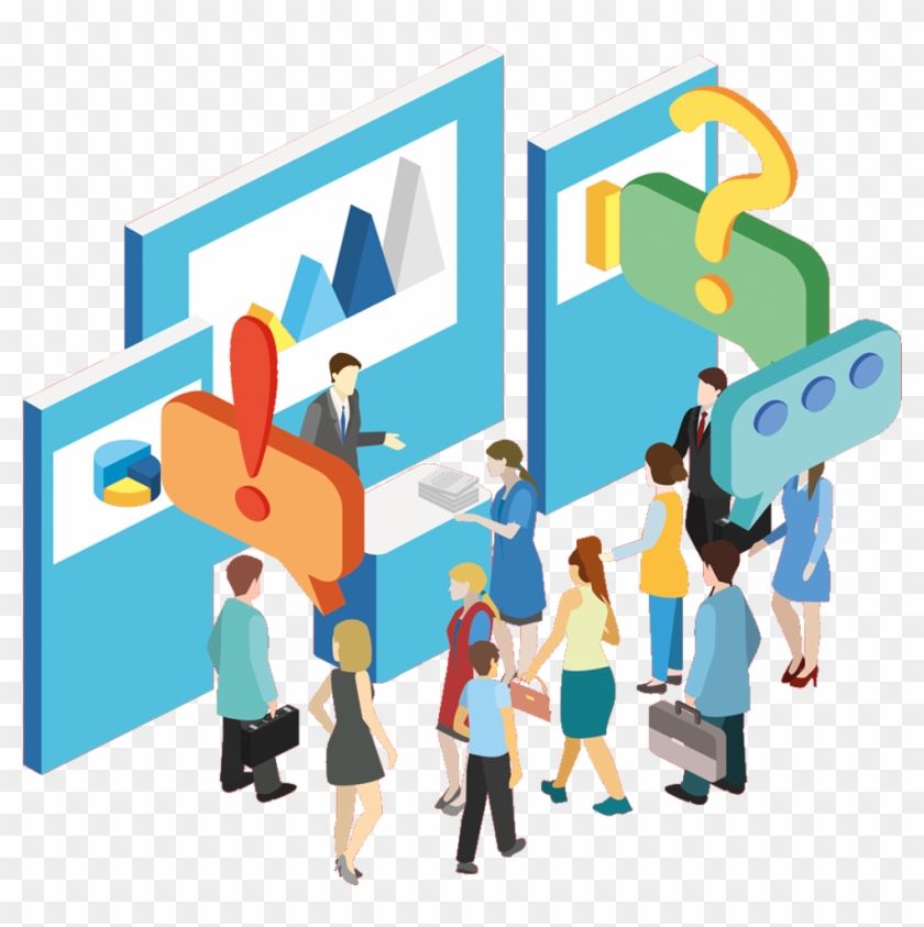 Isometric Expo Stand Exhibition Illustration Free - Full Size PNG ...